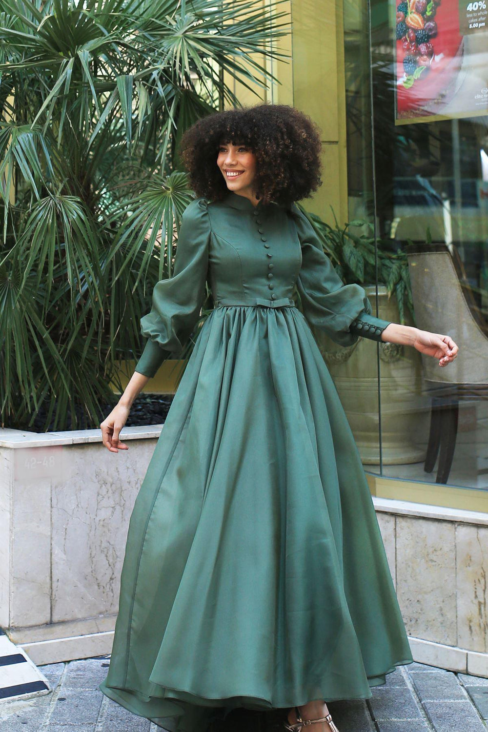 My Dreams Angel Balon Kollu Tesettür Abiye Elbise - Eser Giyim