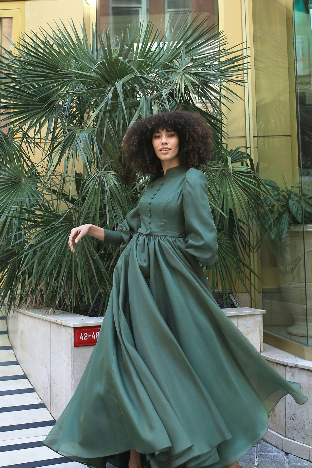 My Dreams Angel Balon Kollu Tesettür Abiye Elbise - Eser Giyim