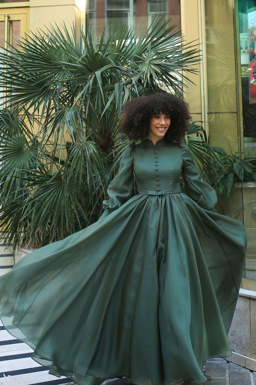 My Dreams Angel Balon Kollu Tesettür Abiye Elbise - Eser Giyim