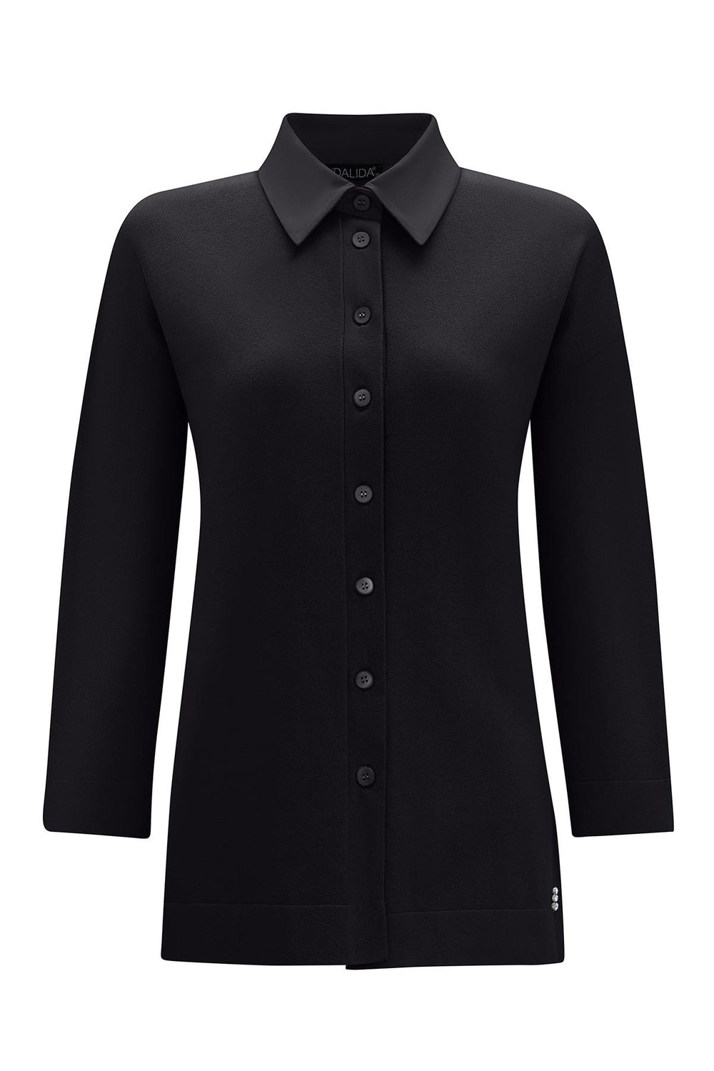 Miss Dalida Gömlek Yaka Önü Düğmeli Uzun Kollu Triko Tunik - Eser Giyim