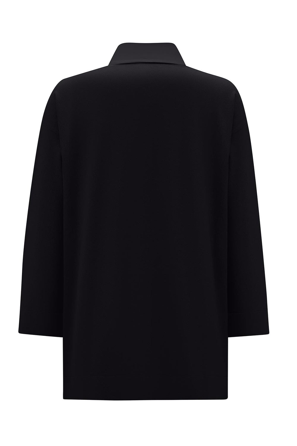 Miss Dalida Gömlek Yaka Önü Düğmeli Uzun Kollu Triko Tunik - Eser Giyim