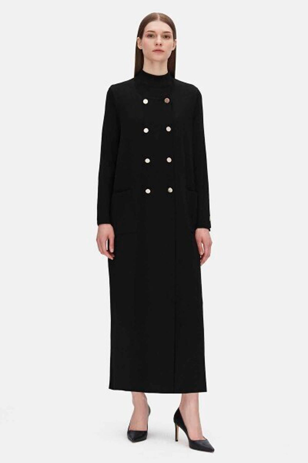 Miss Dalida Düğmeli Kruvaze Detaylı Uzun Hırka - Eser Giyim